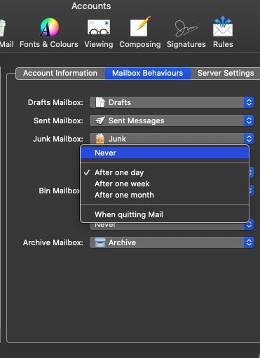 How do I stop my Mail from auto deleting … - Apple Community
