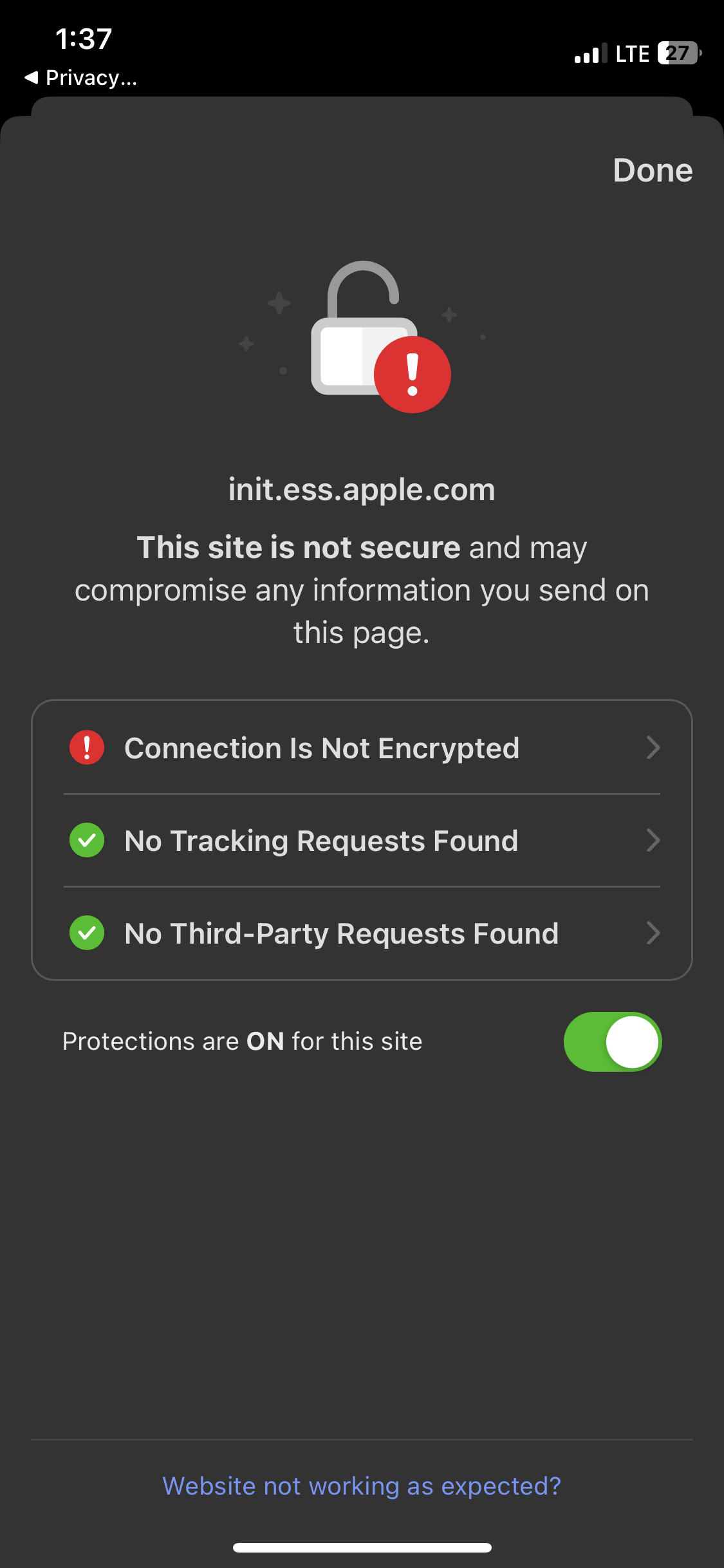 Why is my iPhone contacting an unsecure d… - Apple Community