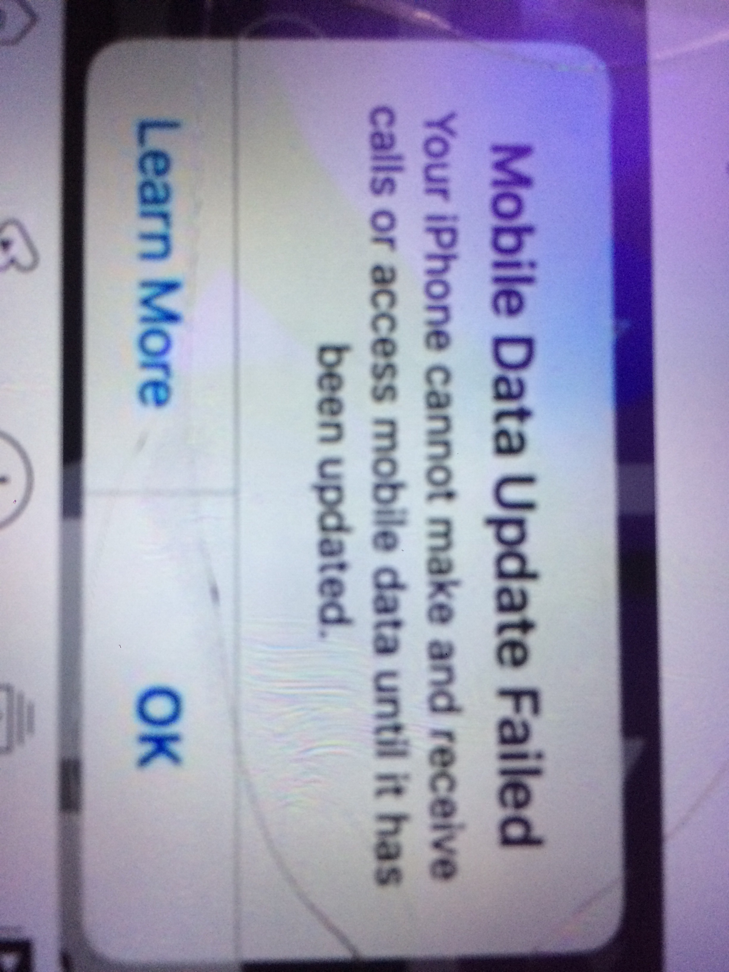 Mobile data update failed until it has be… - Apple Community
