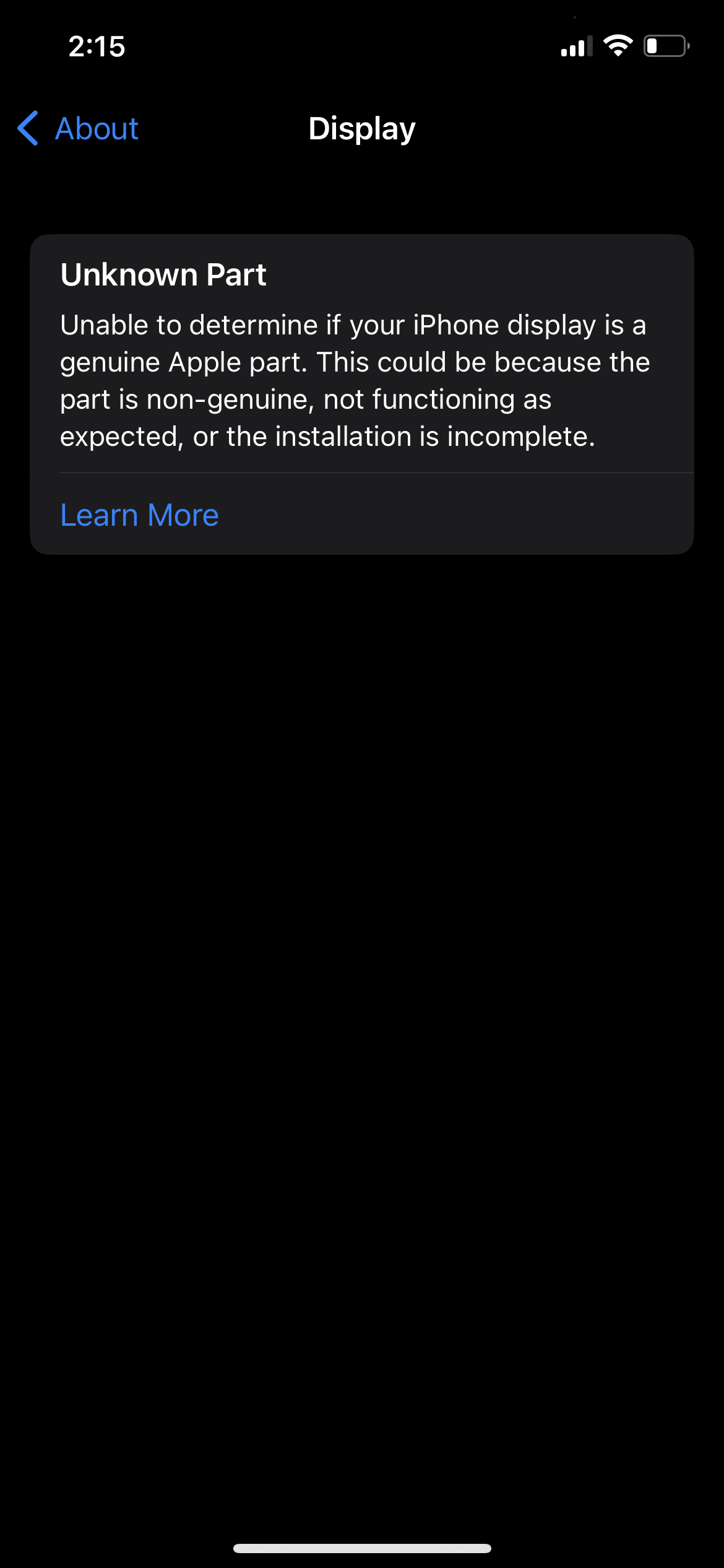 iPhone 12 display message - Apple Community