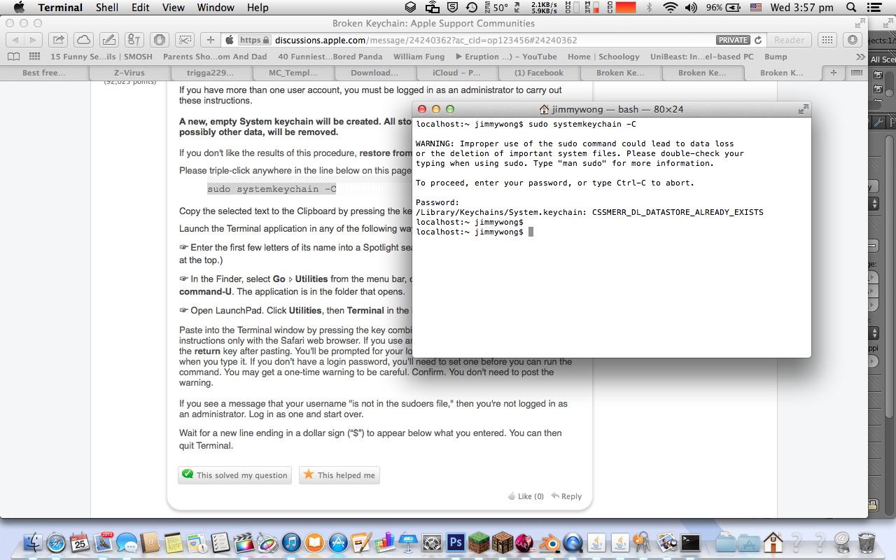 Broken Keychain - Apple Community