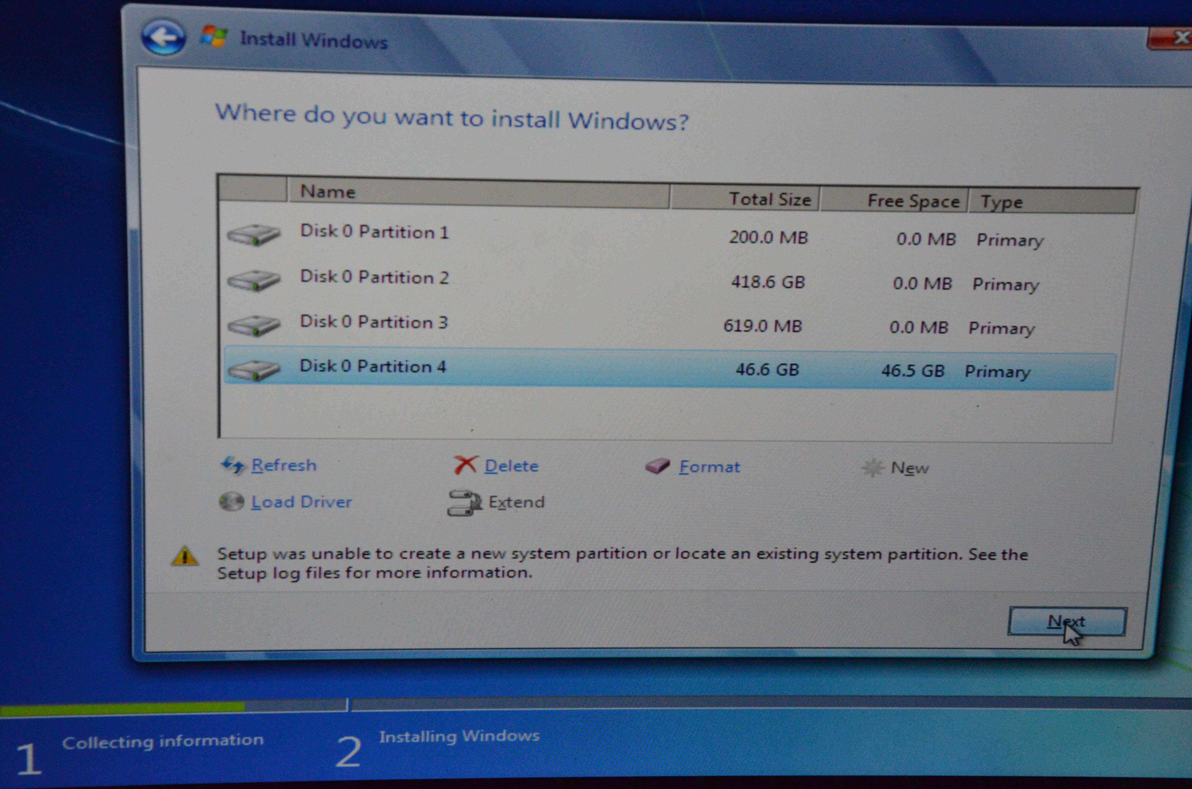 Error installing windows 7 on partition w… - Apple Community