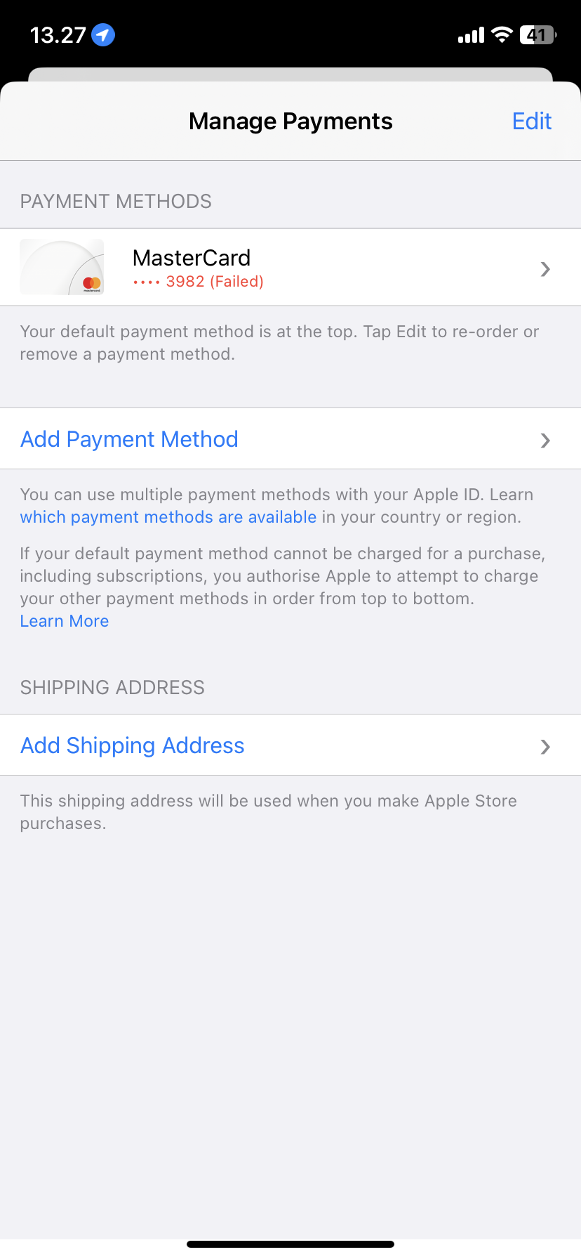 Unable to update Apple ID payment method - Apple Community