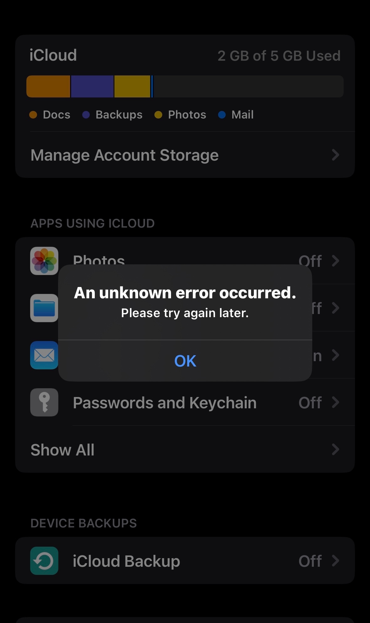 Hi dear . Why can not on button iCloud ba… - Apple Community