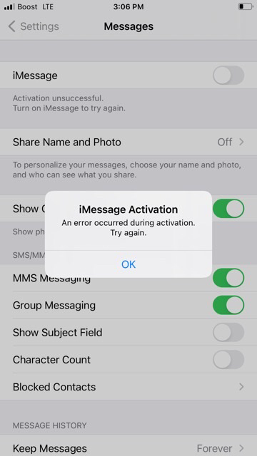 iMessage problems - Apple Community