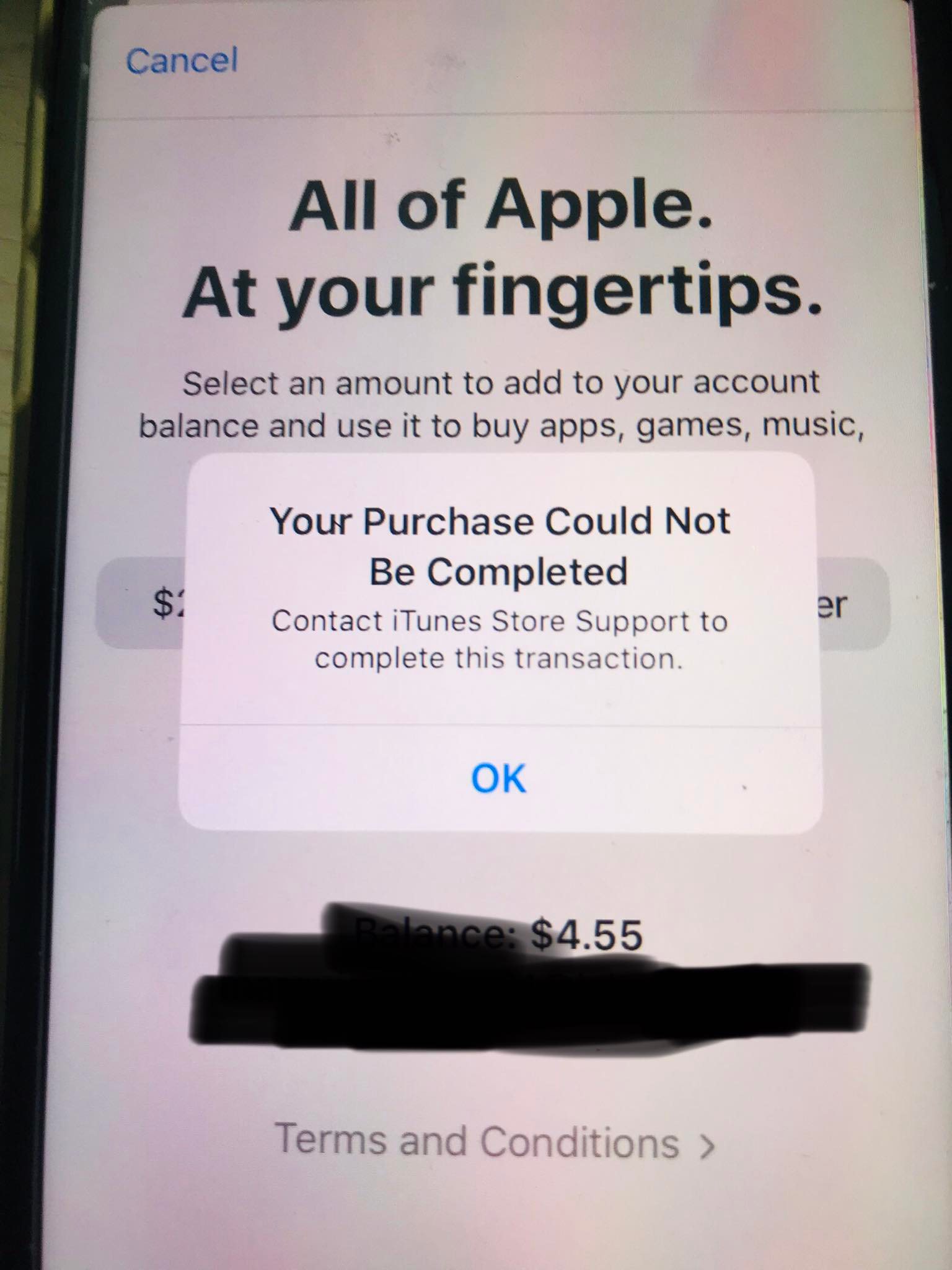 I can't add money to my apple store accou… - Apple Community