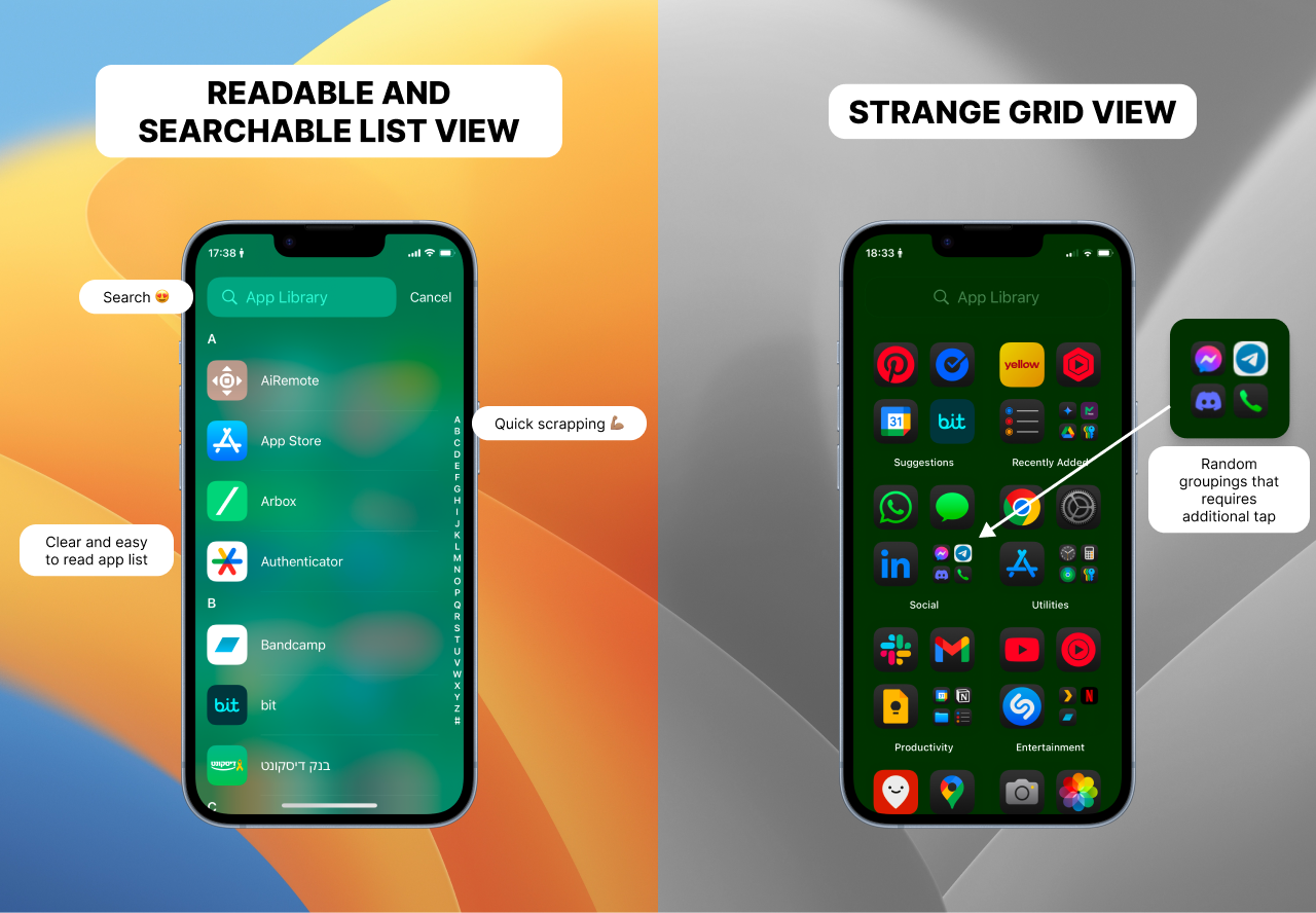 App library Grid vs List view - Apple Community