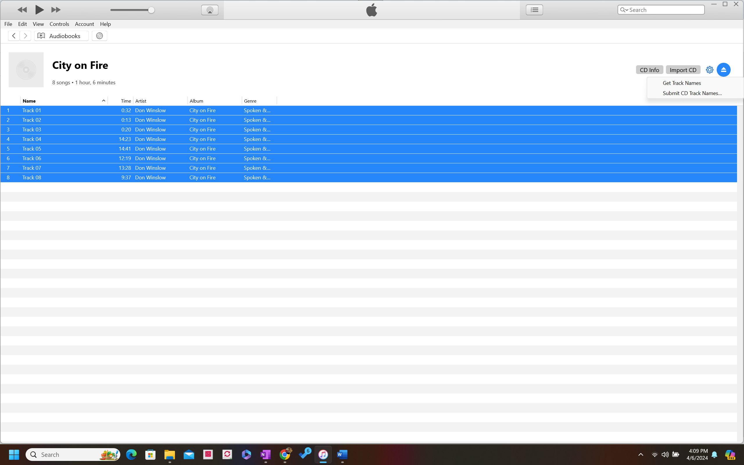 can't join CD tracks when copying audiobo… - Apple Community