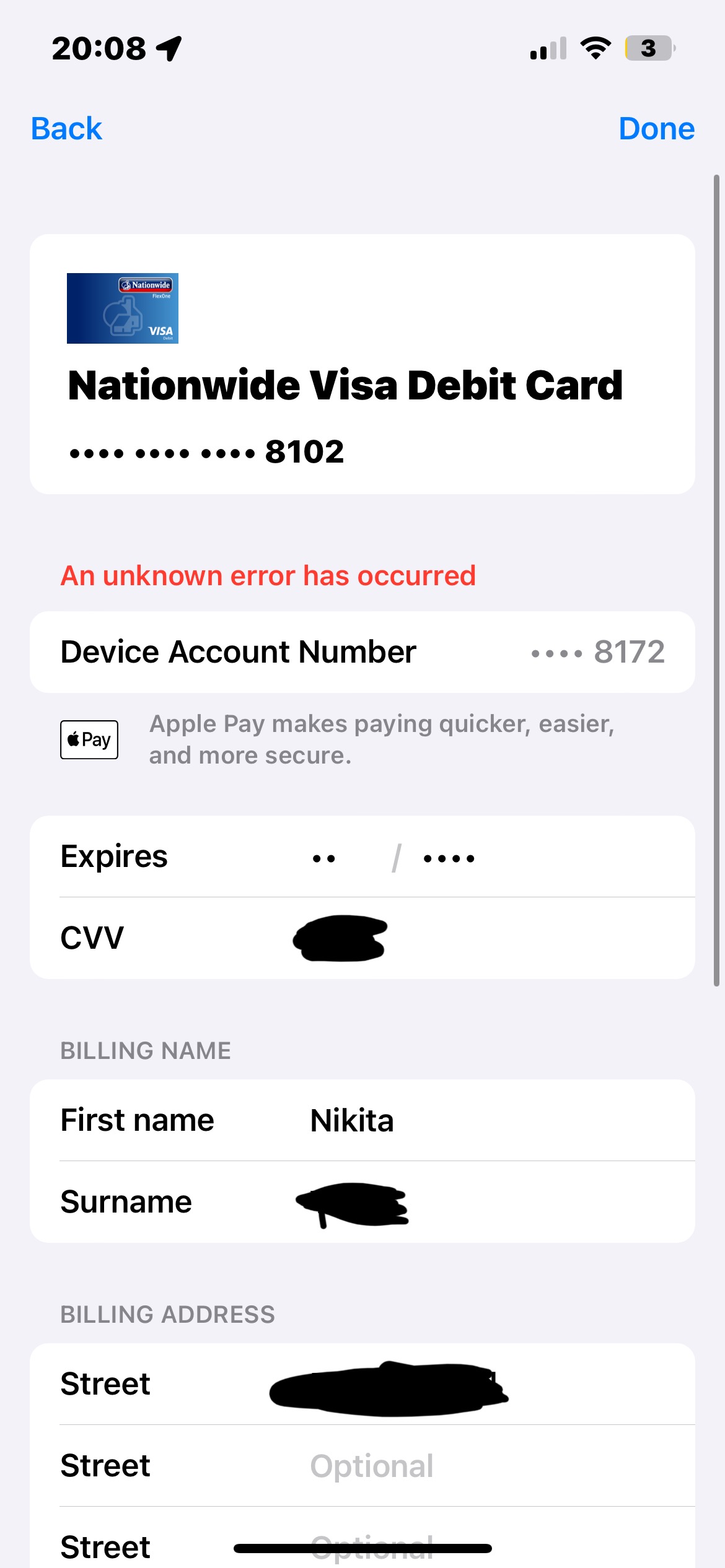 “An unknown error has occurred” - Apple Community