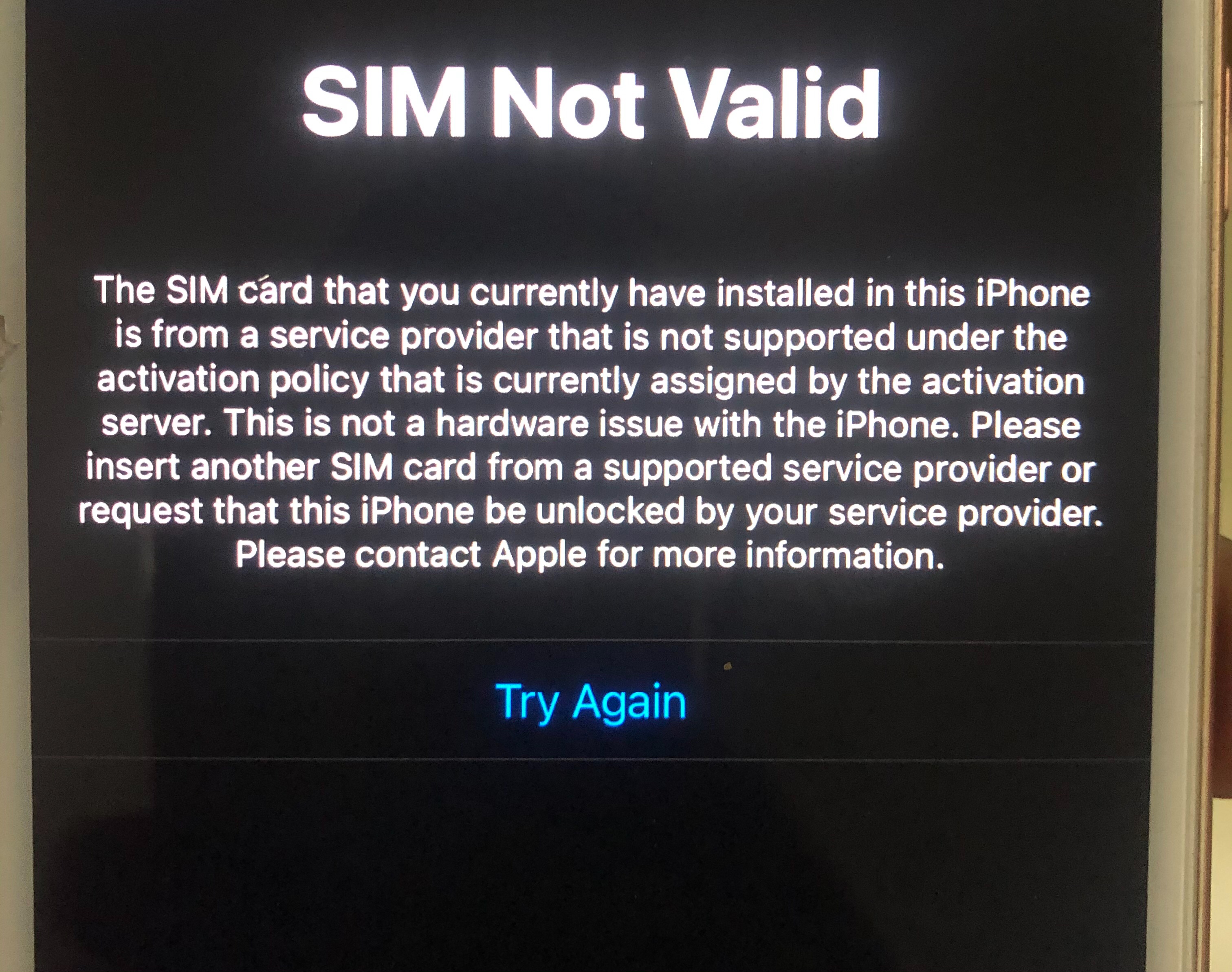 SimCard Locked - Apple Community