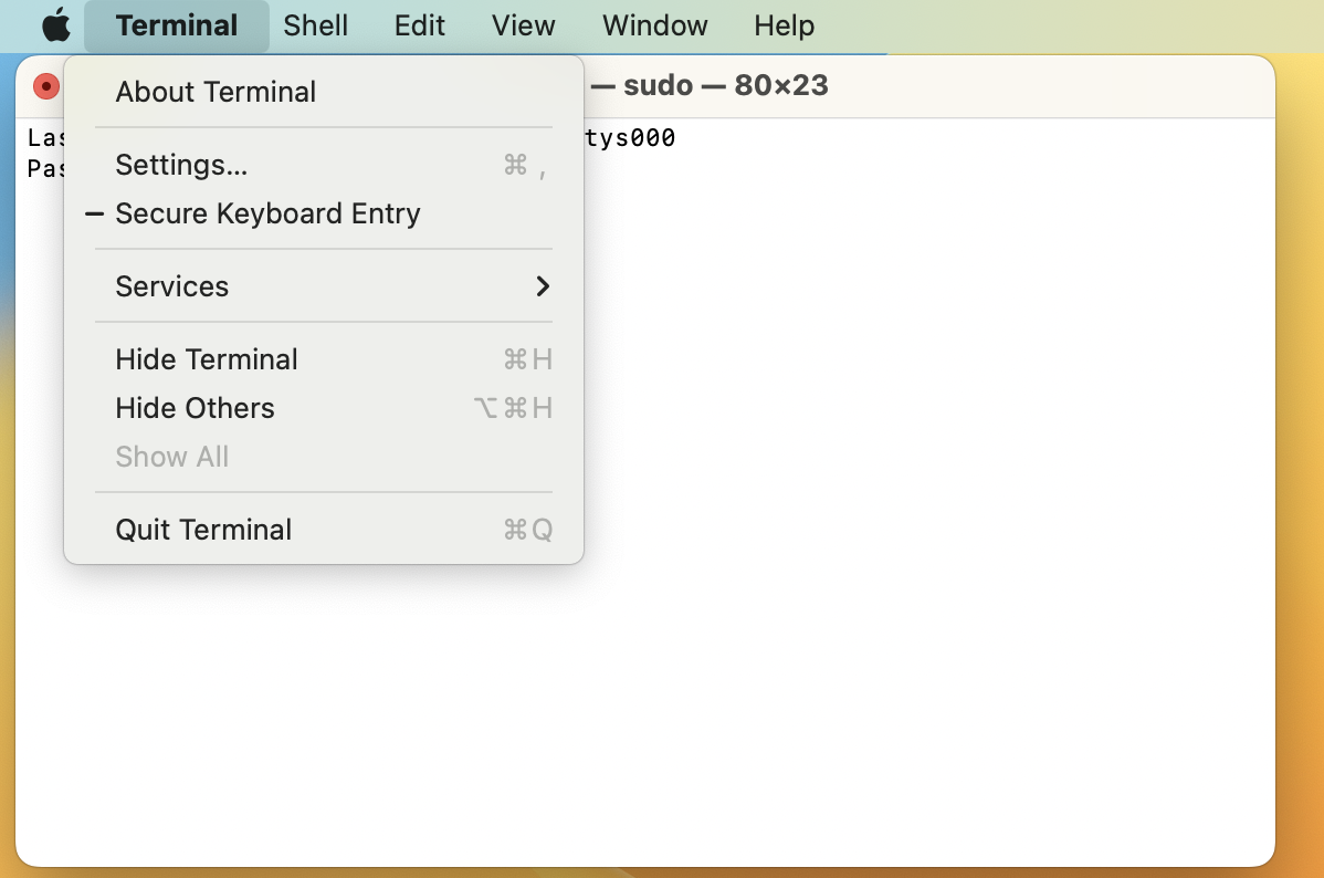 How to disable the Secure Keyboard Entry - Apple Community
