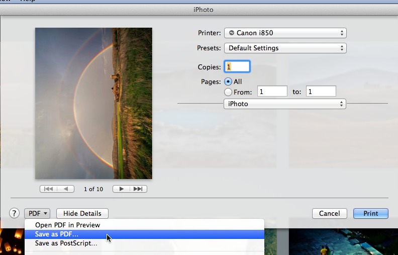 How do I export an iPhoto album as a pdf? - Apple Community