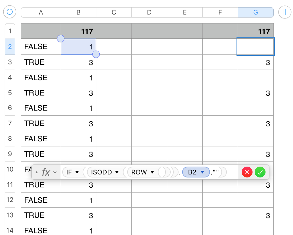 Numbers odd rows - Apple Community