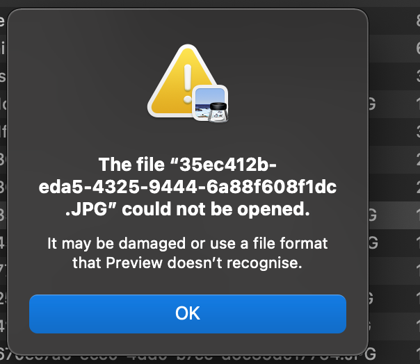 Files do not read sometime after copying - Apple Community