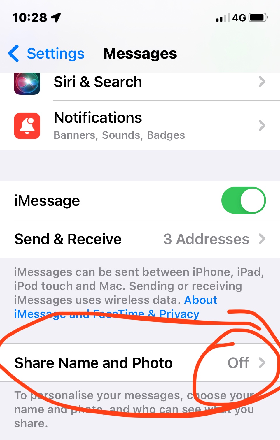 iMessage is sending people my full name w… - Apple Community