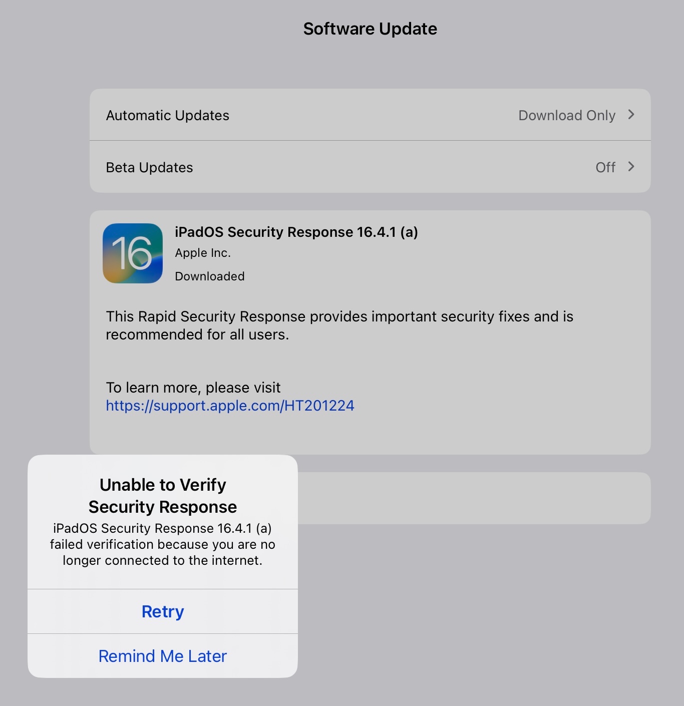 iOS 16.4 failed verification because you … - Apple Community