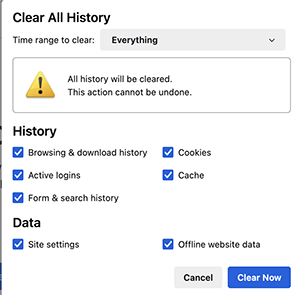 How do I clear Cache, cookies on Firefox? - Apple Community