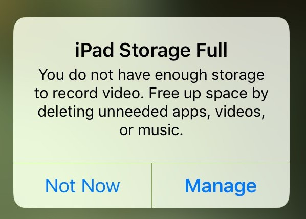 My iPad says it's storage is full, but it… - Apple Community