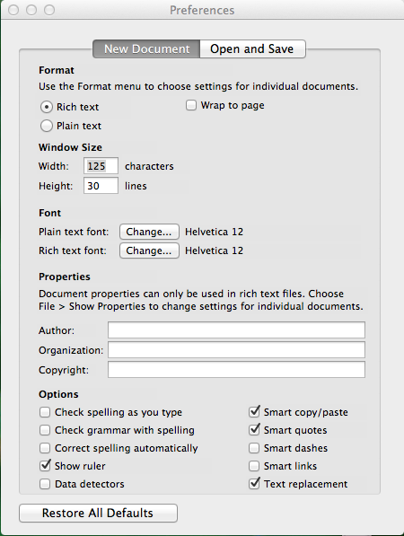 setting a size for TextEdit... - Apple Community