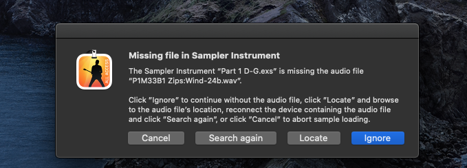 Missing file in Sampler Instrument - Apple Community
