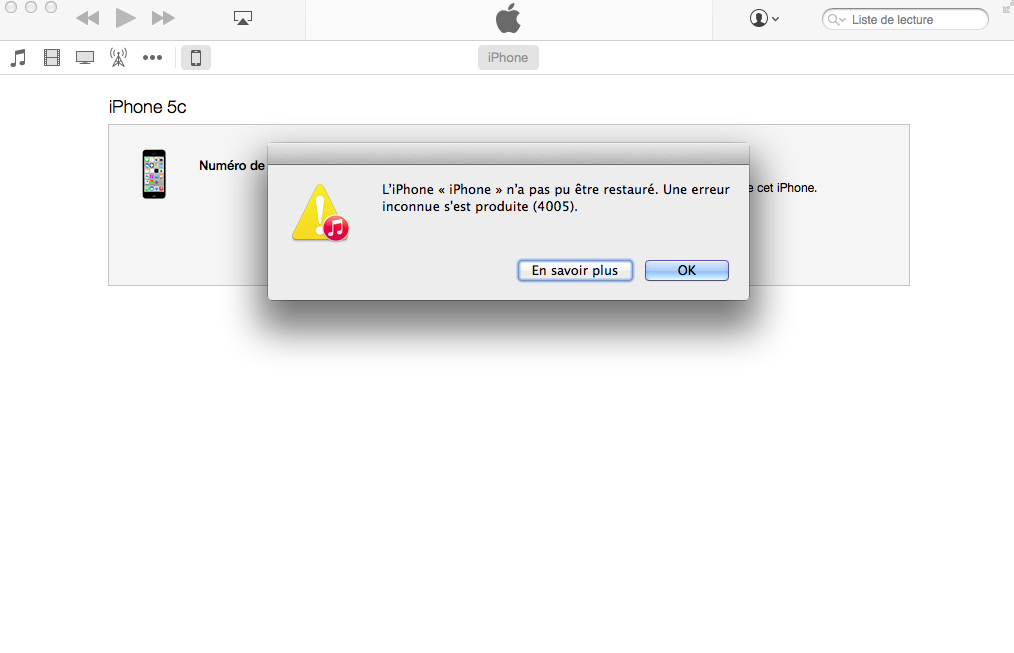 ERROR 4005 ON iPhone 5c IOS 8 - Apple Community
