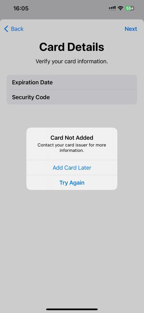 I cannot add a card to my Apple Pay - Apple Community