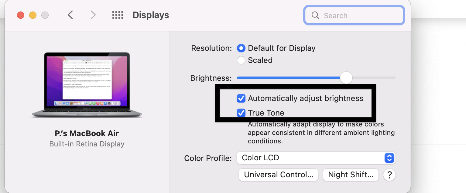display brightness - Apple Community
