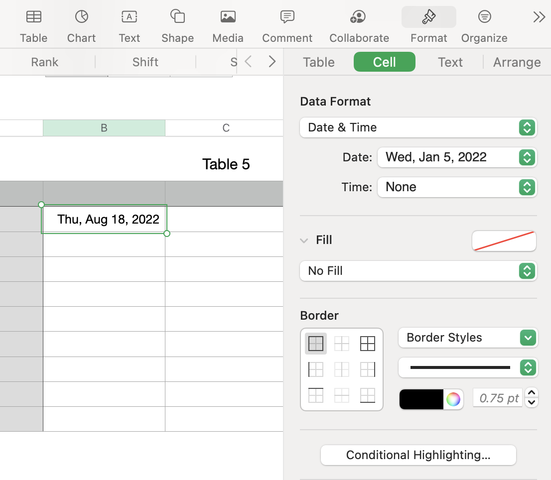 Date formatting with colours - Rule - Apple Community