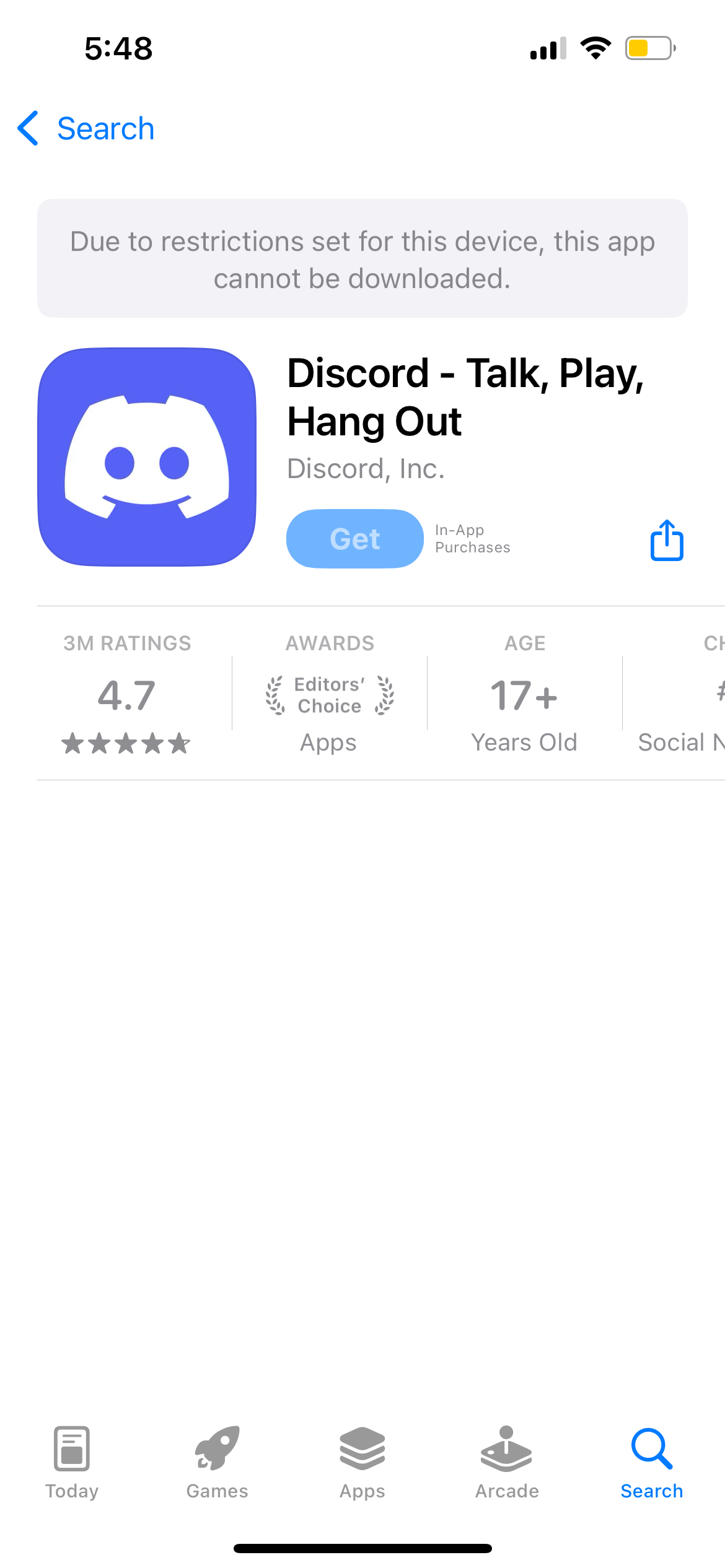 Unable to download the Discord app from t… - Apple Community