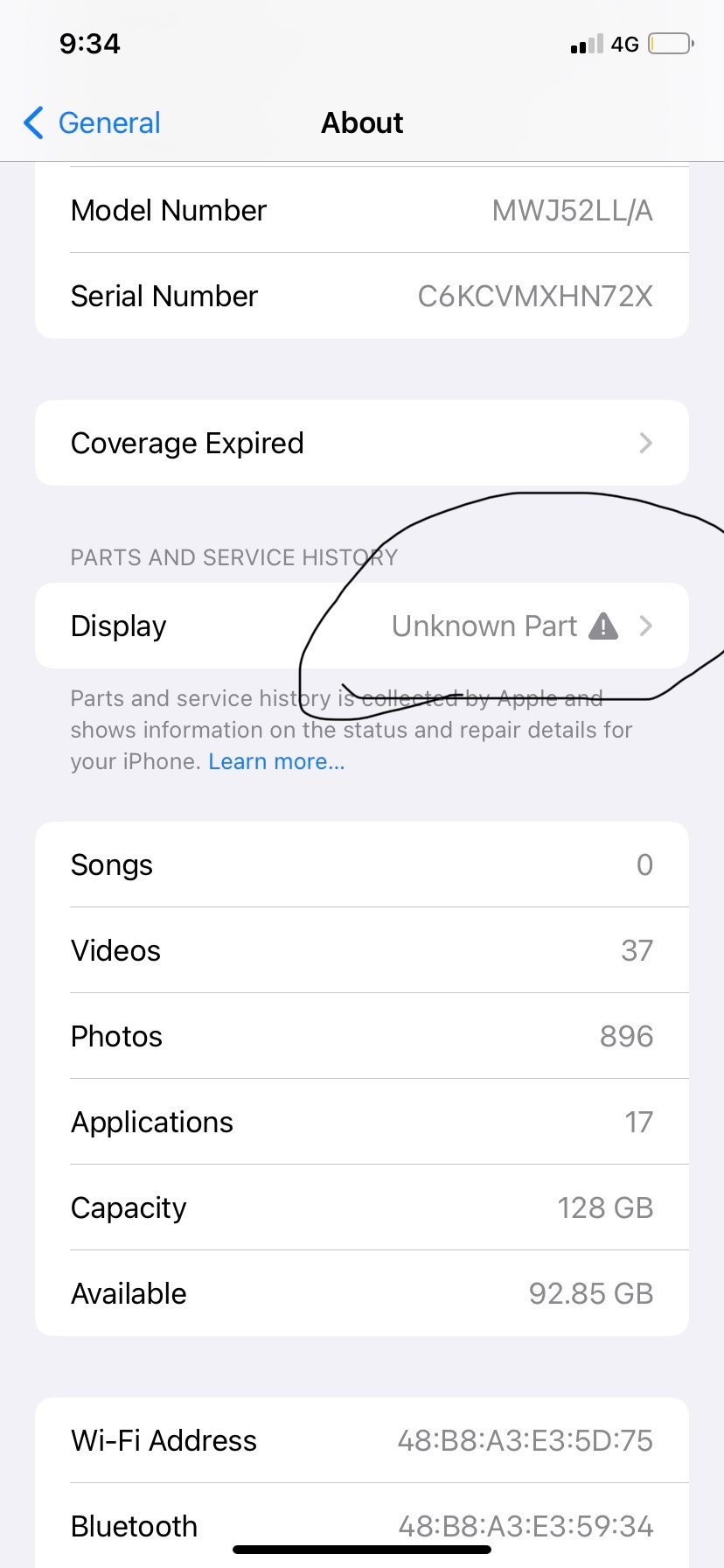 Why my IPhone unknown part - Apple Community