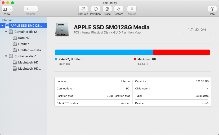 I don't want two container disks - trying… - Apple Community