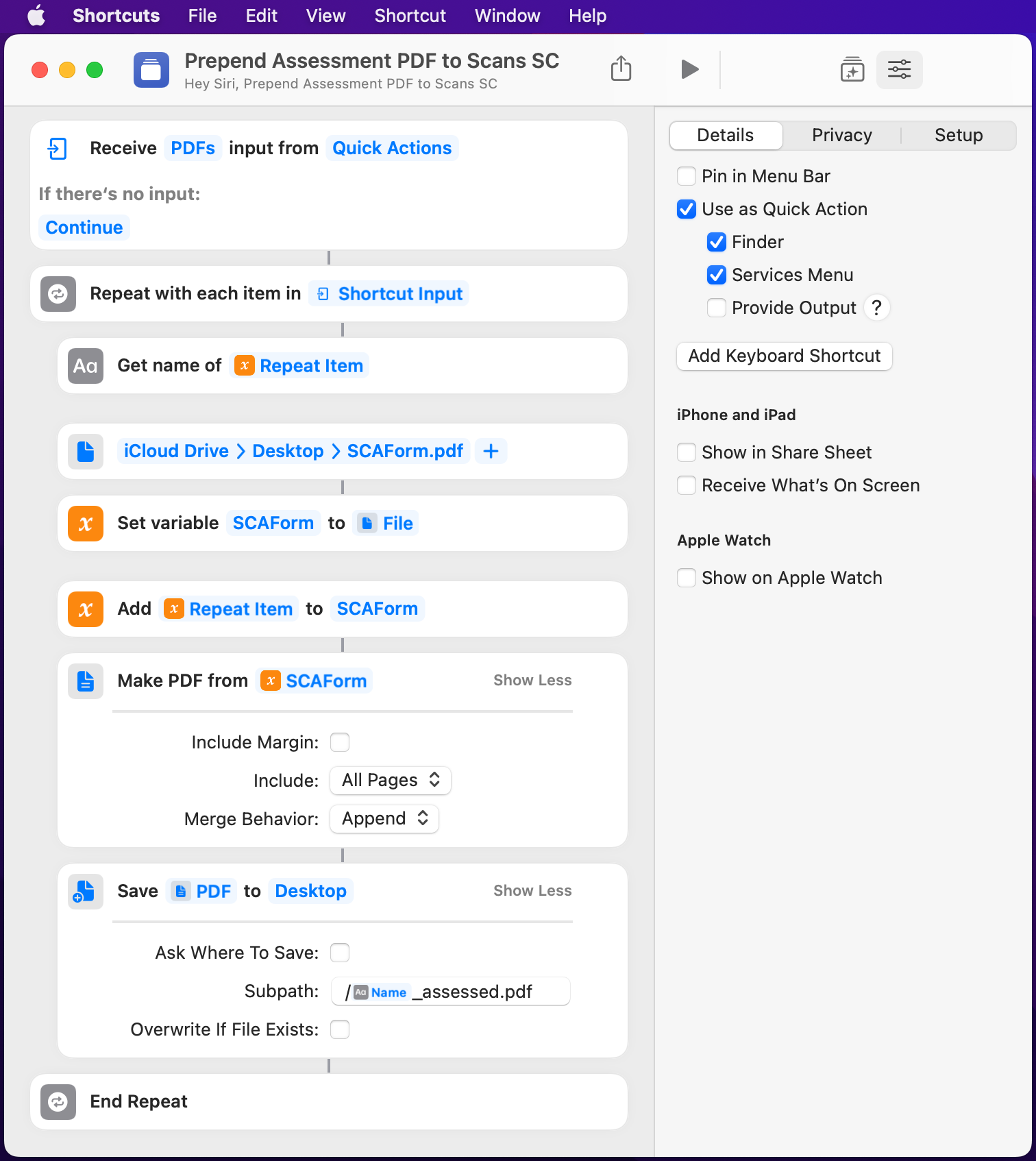 Automating merging PDFs with specific fil… - Apple Community