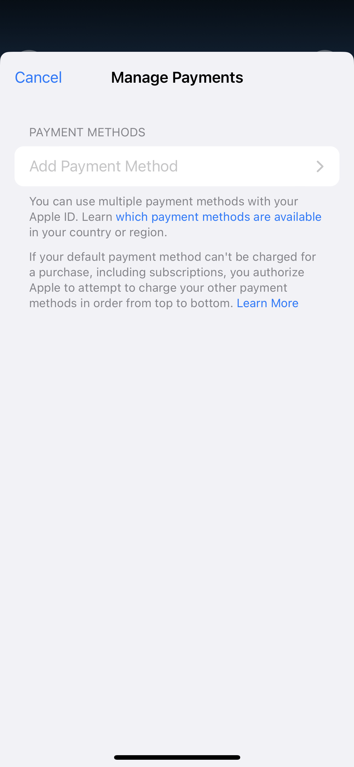 It will not let me add a payment method - Apple Community