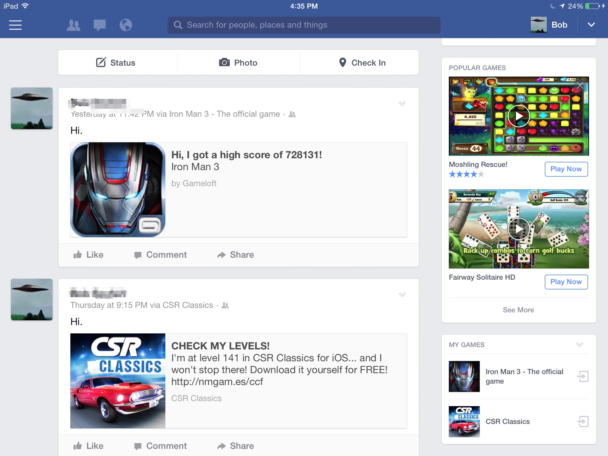 the facebook screen (news feed) does not … - Apple Community