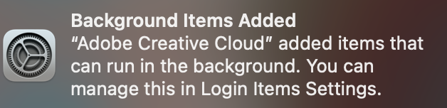Perpetual "Background Items Added" messag… - Apple Community