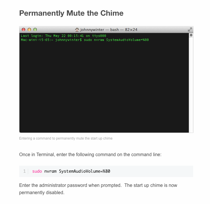 How to disable boot chime in Yosemite? - Apple Community