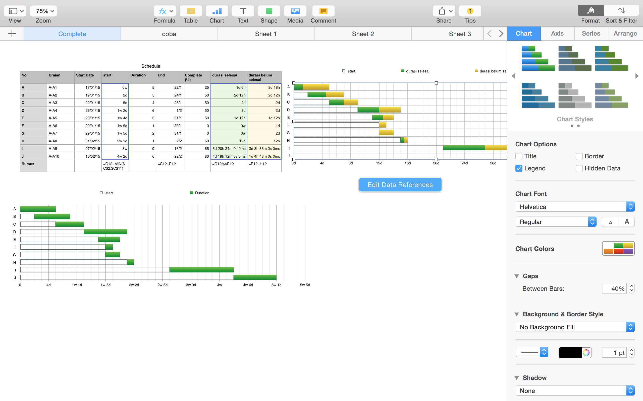 diagrama de gantt o actividades - Apple Community