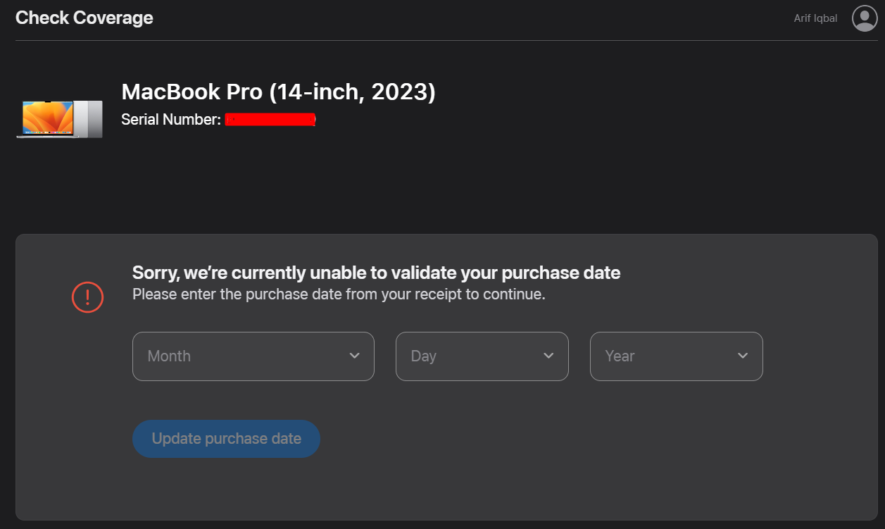 Apple Warranty Started Already - Apple Community