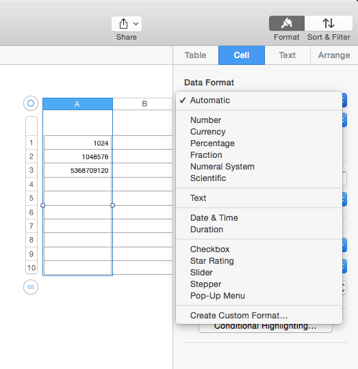 Are there any cell custom data formats fo… - Apple Community