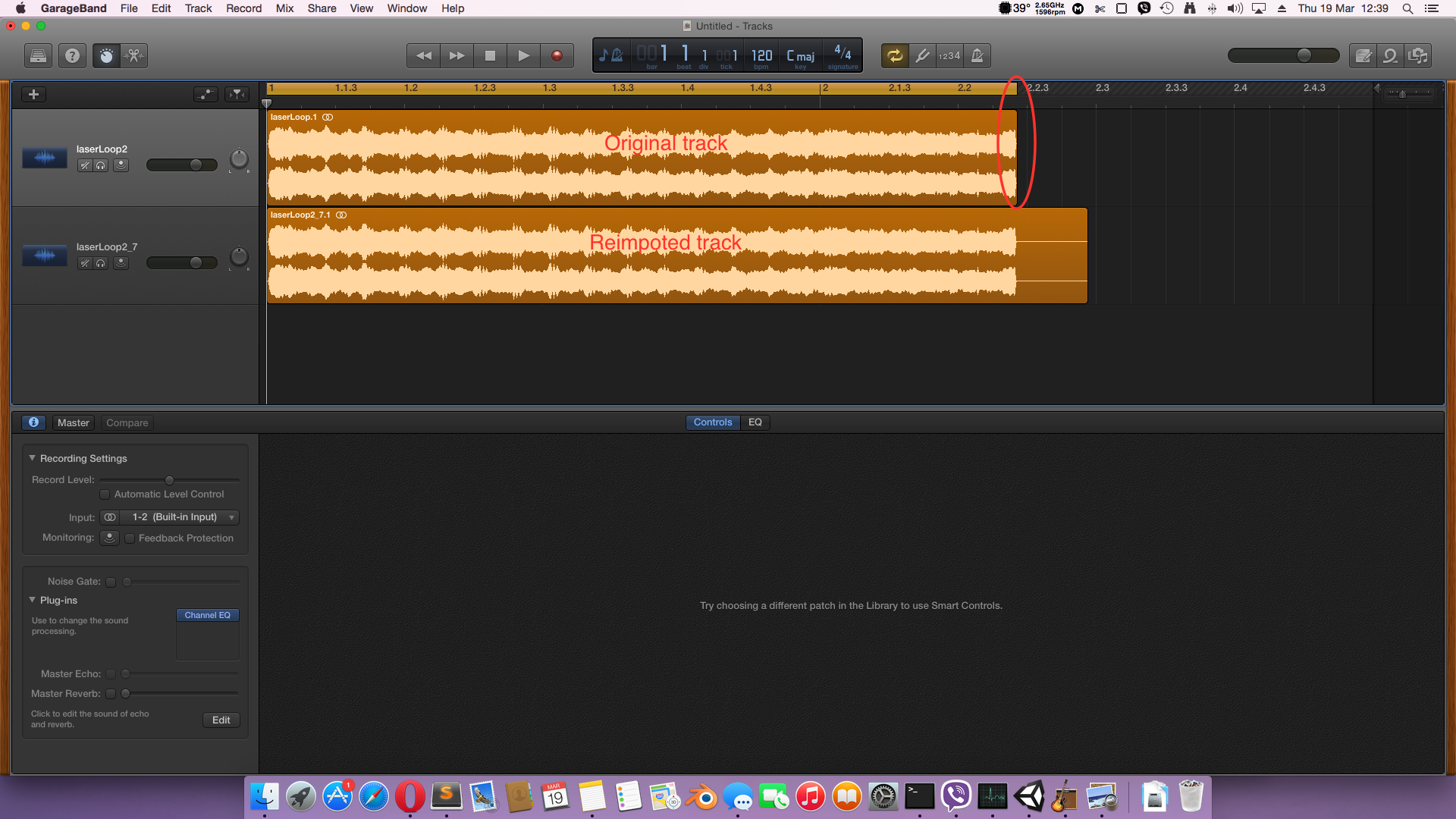 GarageBand creating blank space after son… - Apple Community