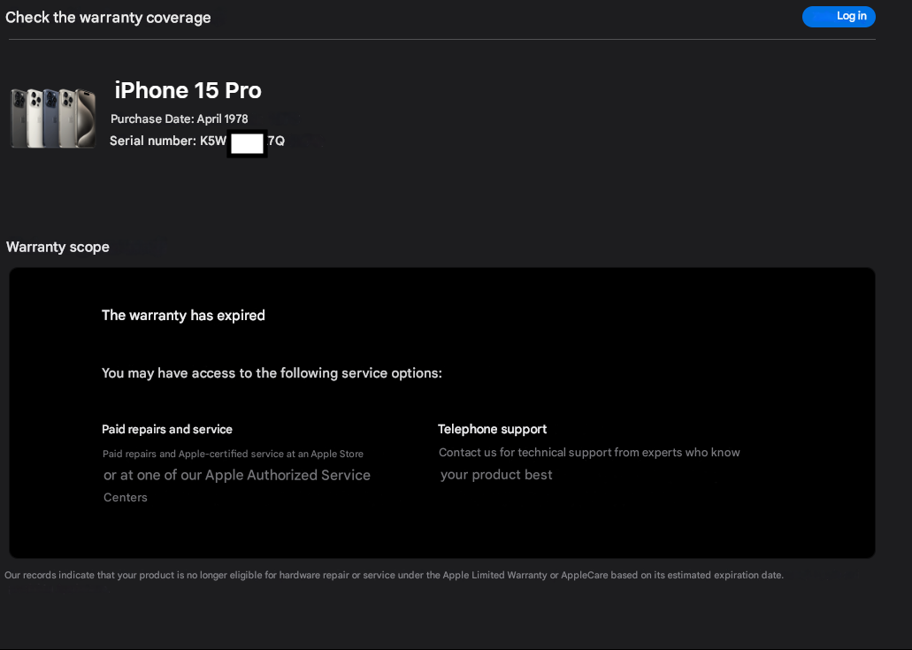Weird iPhone purchase date. - Apple Community
