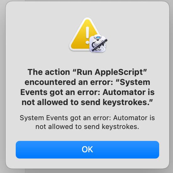 System Events got an error: Shortcuts/Aut… - Apple Community