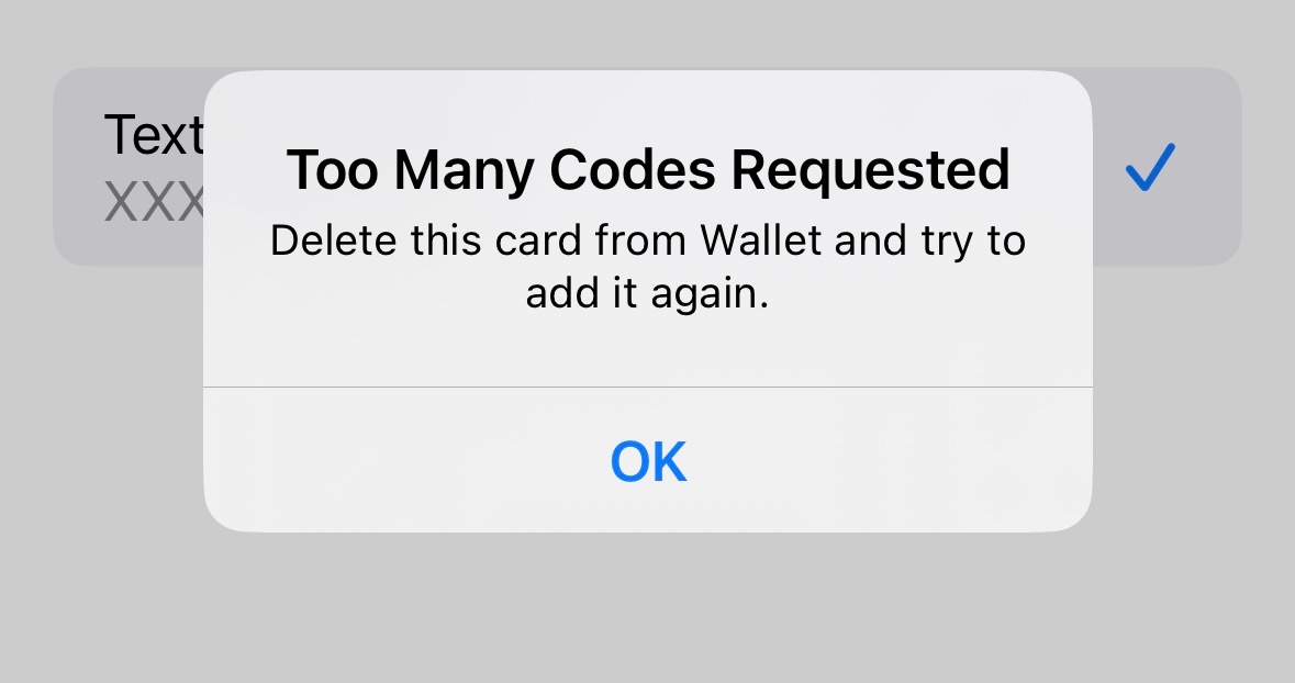 Too many codes requested apple pay - Apple Community
