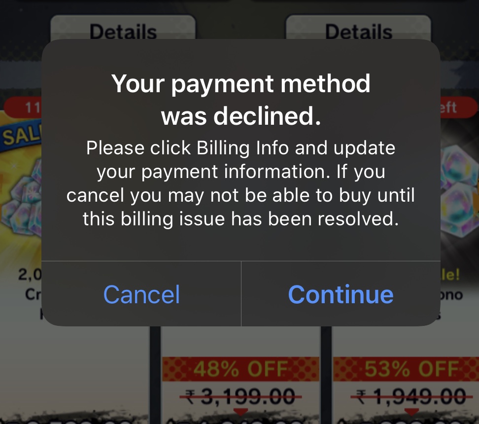 Payment method declined - Apple Community