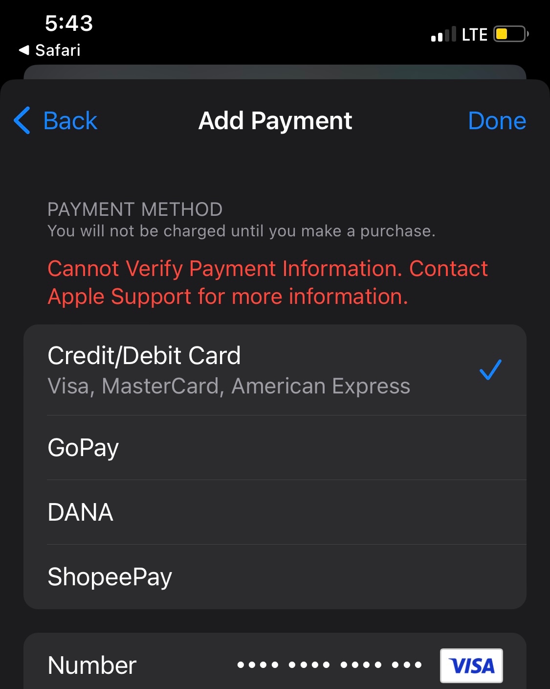 Why i can’t verify my update payment meth… - Apple Community