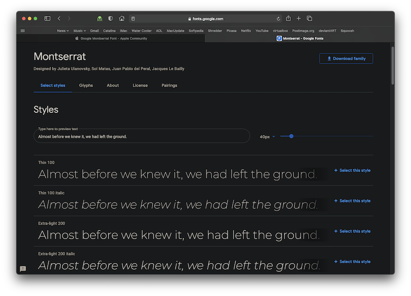 Google Montserrat Font - Apple Community