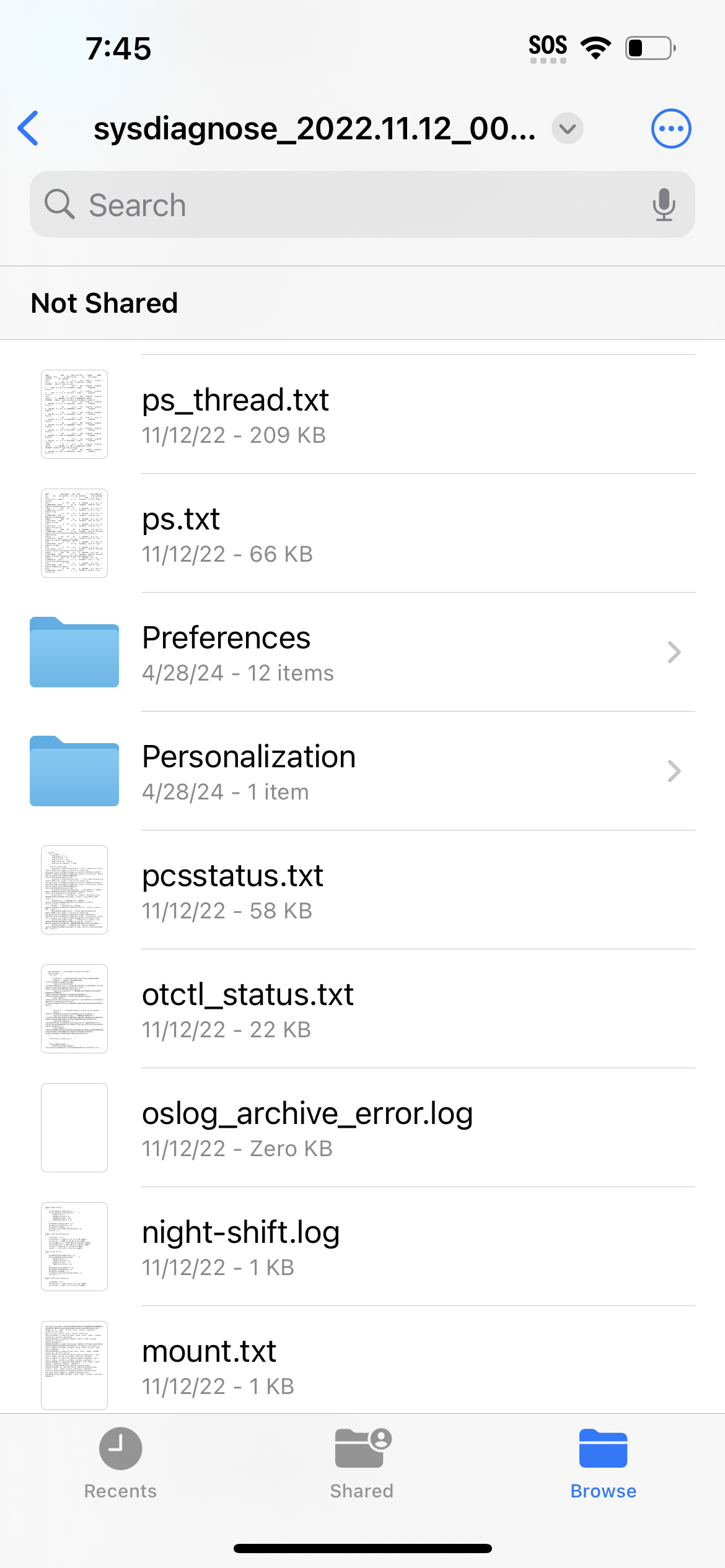 Sysdiagnose tar file - Apple Community
