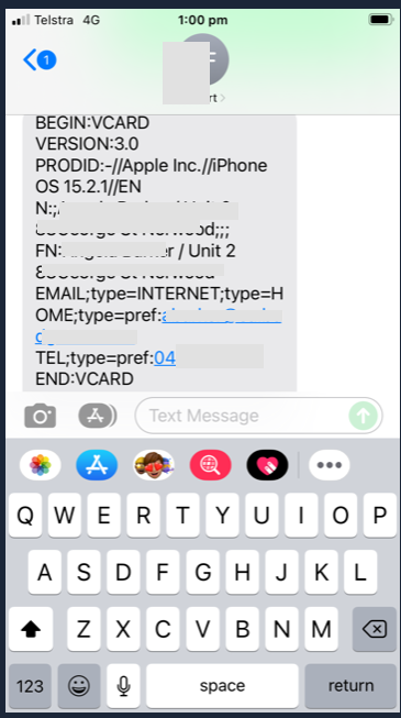 Sharing contact VCARD files via Messages … - Apple Community