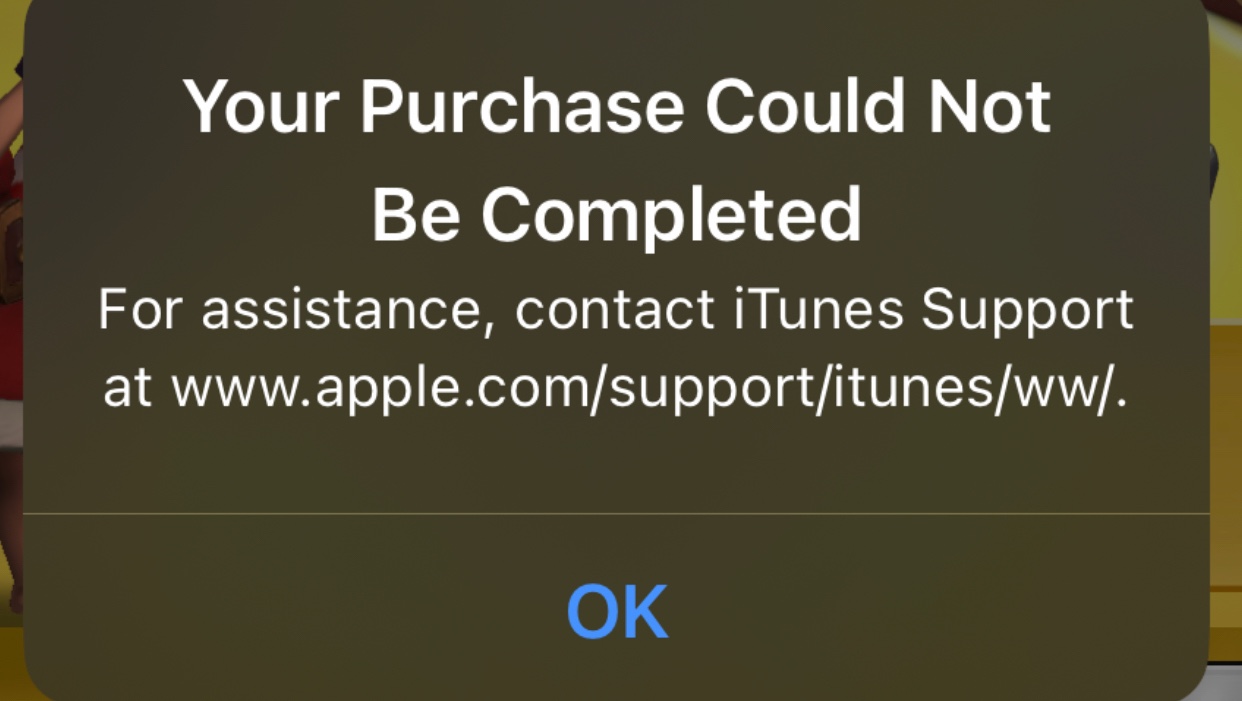 Your Purchase Could Not Be Completed - Apple Community
