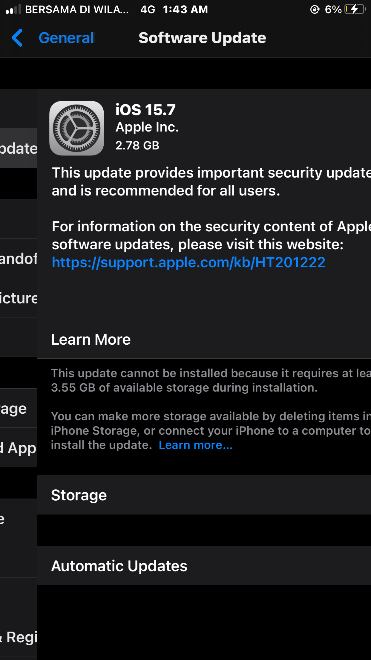 Unable to update iPhone to iOS 15.7 - Apple Community